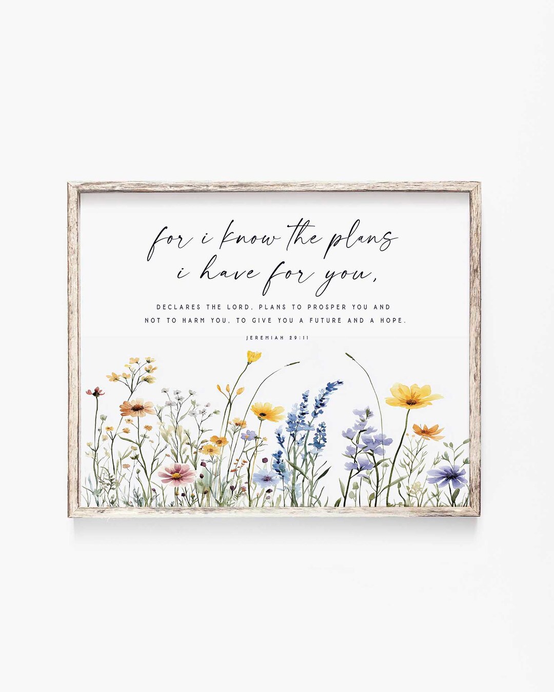 For I Know the Plans I Have for You Jeremiah 29:11 Bible Verse Wall Art ...