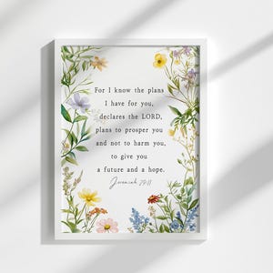 For I Know the Plans I Have for You Jeremiah 29:11 Bible Verse Wall Art ...