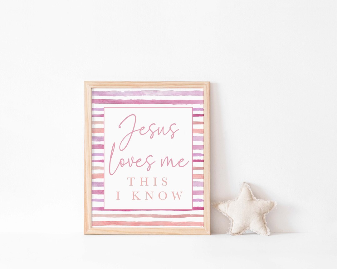 Jesus Loves Me This I Know Wall Art Print Gethsemane Scripture Wall Art ...