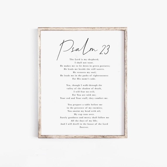 Psalm 23 the Lord is My Shepherd Bible Verse Wall Art Print - Etsy