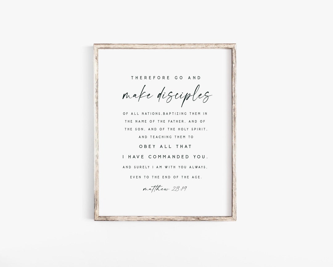 Matthew 28:19 Go and Make Disciples of All Nations Bible Verse Wall Art ...