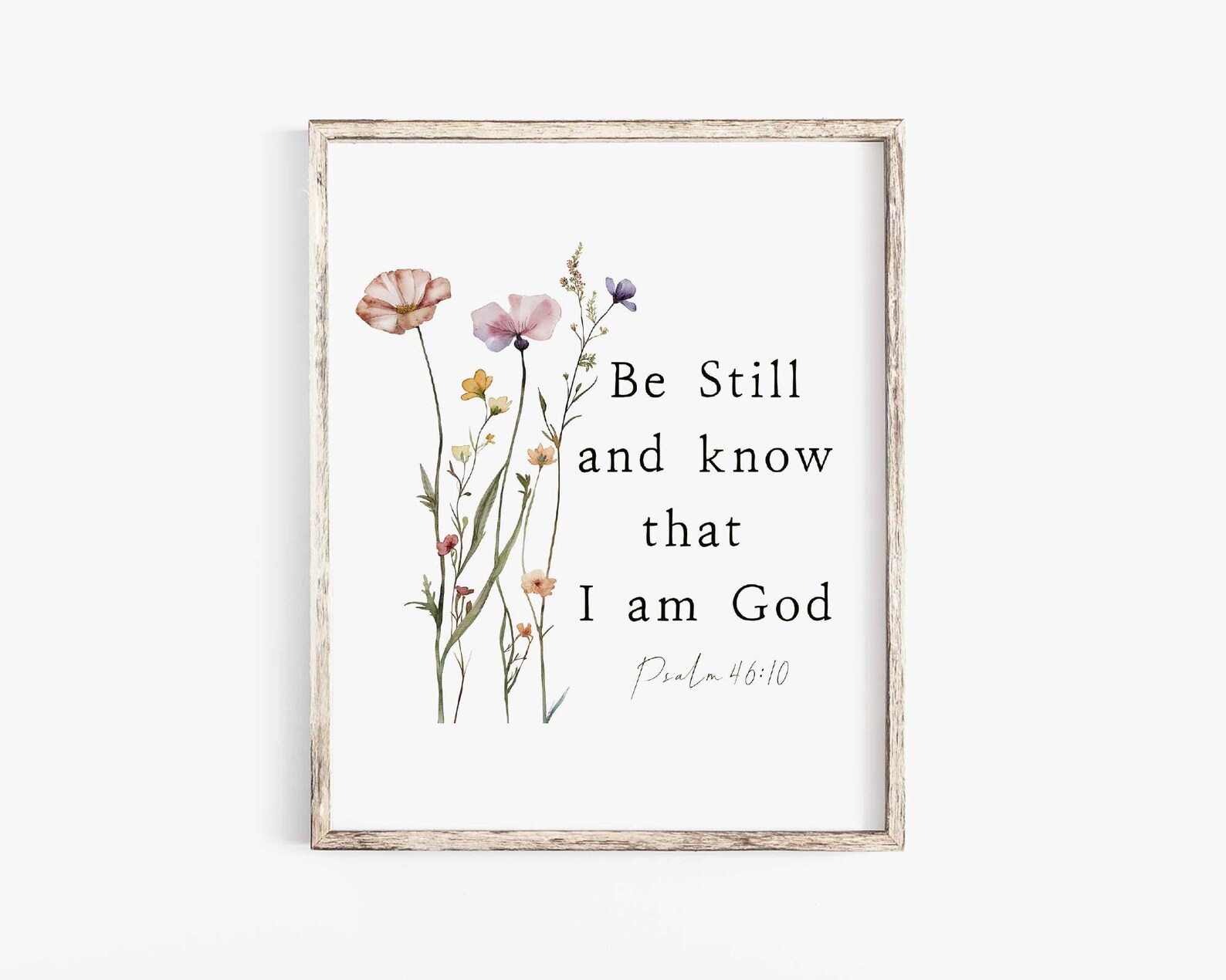 Be Still and Know That I Am God Psalm 46:10 Bible Verse Wall Art Print ...