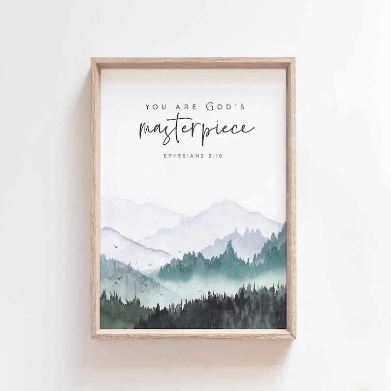You are God's masterpiece Ephesians 2:10 Bible Verse Wall | Etsy