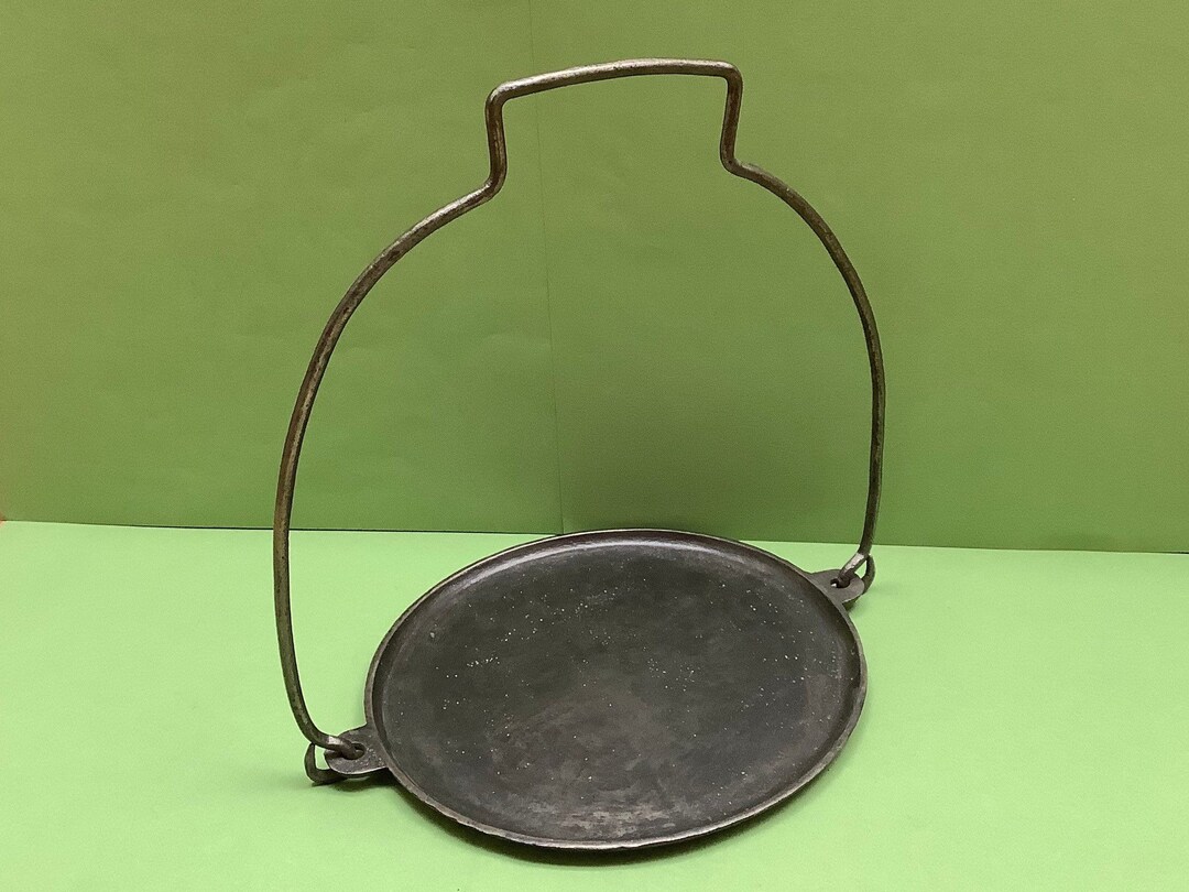 Antique French Iron Galette Griddle | Large Forged Hearth Cooking Tool ...