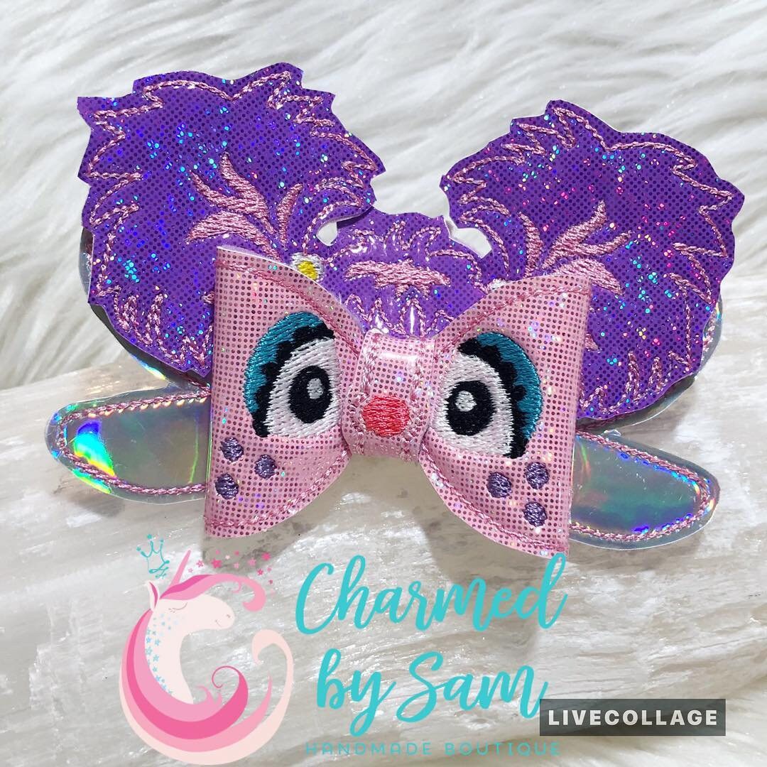 Pink Fairy Bow, Fairy Godmother Bow, Glitter Bow, Disney Princess Bow ...