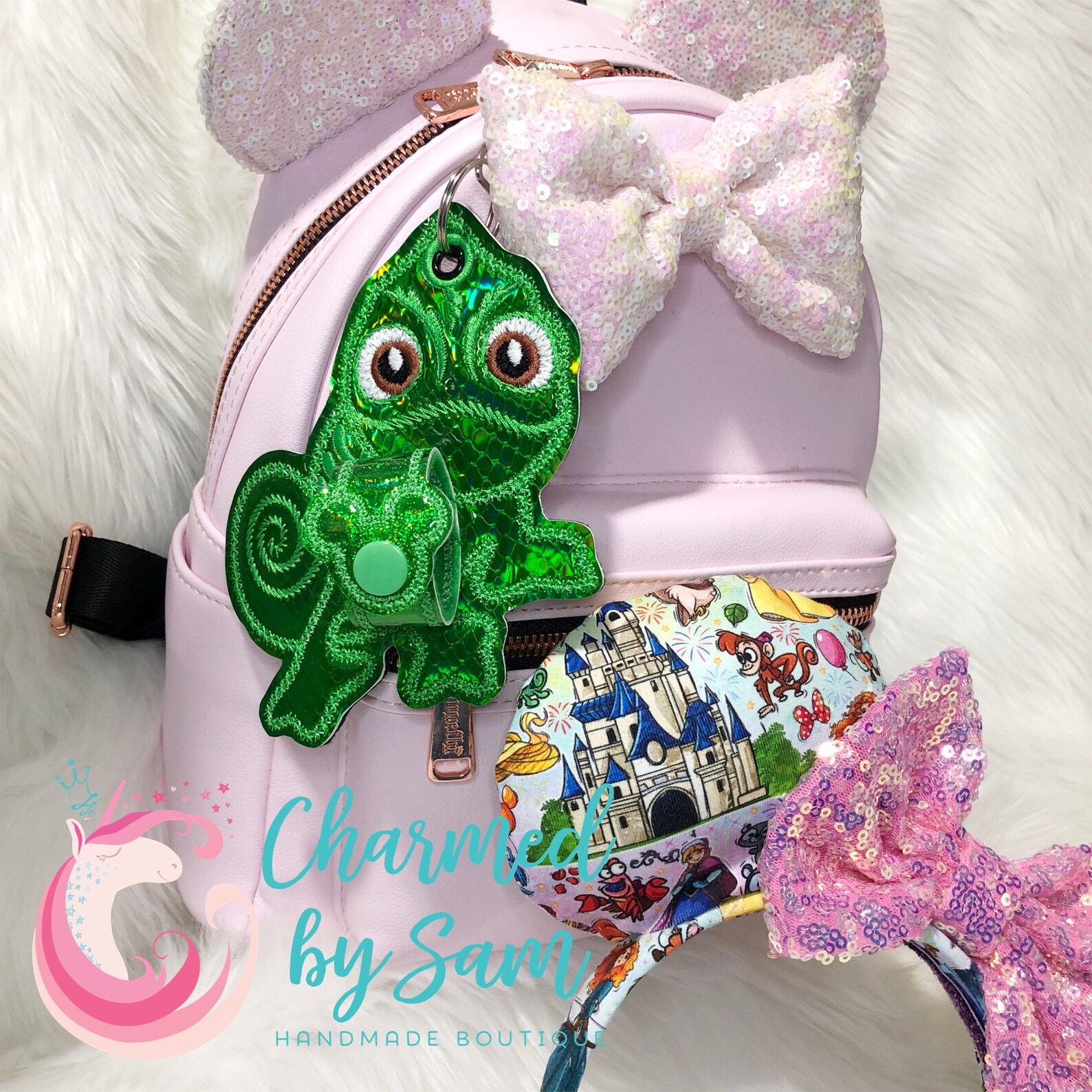 Pascal Rapunzel Tangled Inspired Minnie Mickey Ears Holder - Etsy