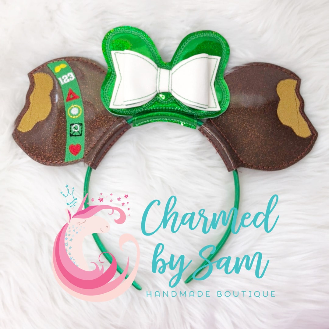 GS Cookie Mickey Minnie Mouse Ears Headband, Peanut Butter Cookie Ears ...