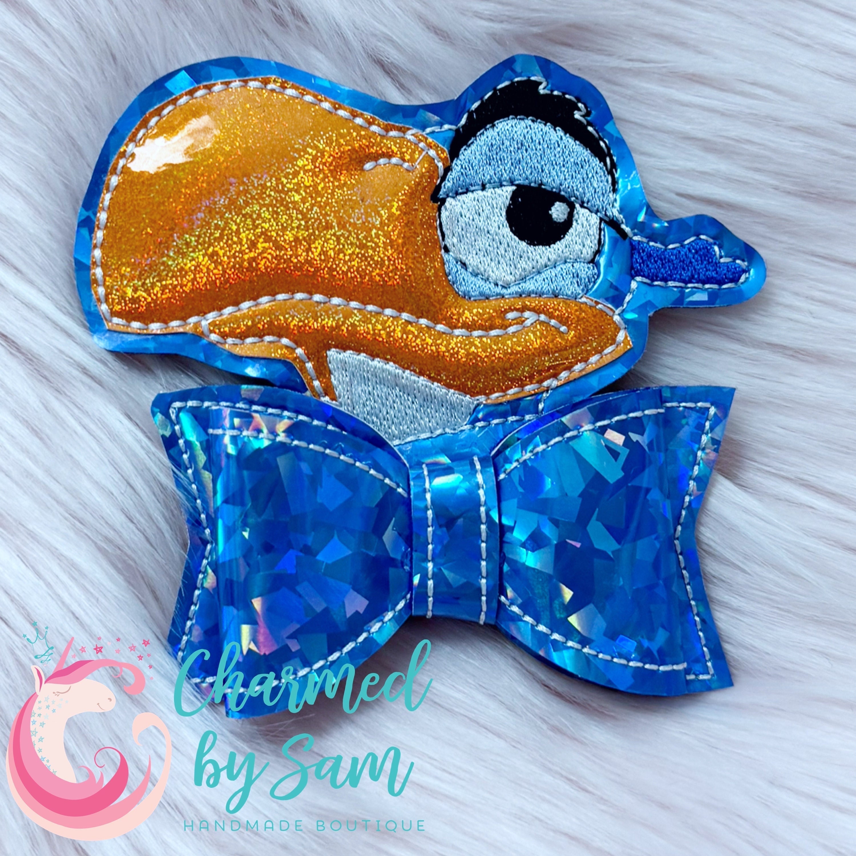 Glitter Vinyl Zazu Hornbill the Lion King Inspired Bow Clip, Simba Bow ...