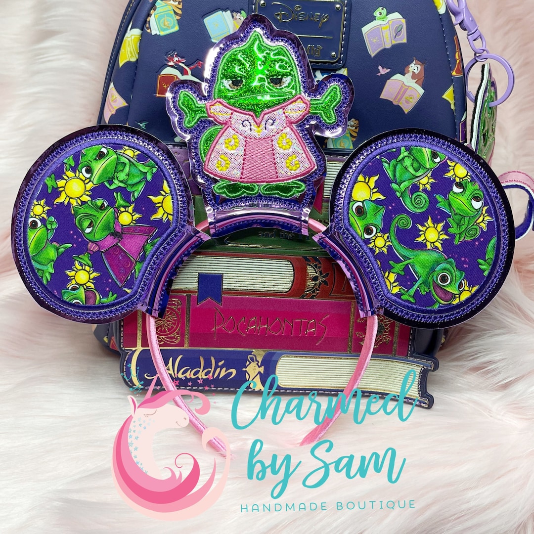 Pascal in Dress Rapunzel Tangled Inspired Minnie Mickey Ears, Chameleon ...