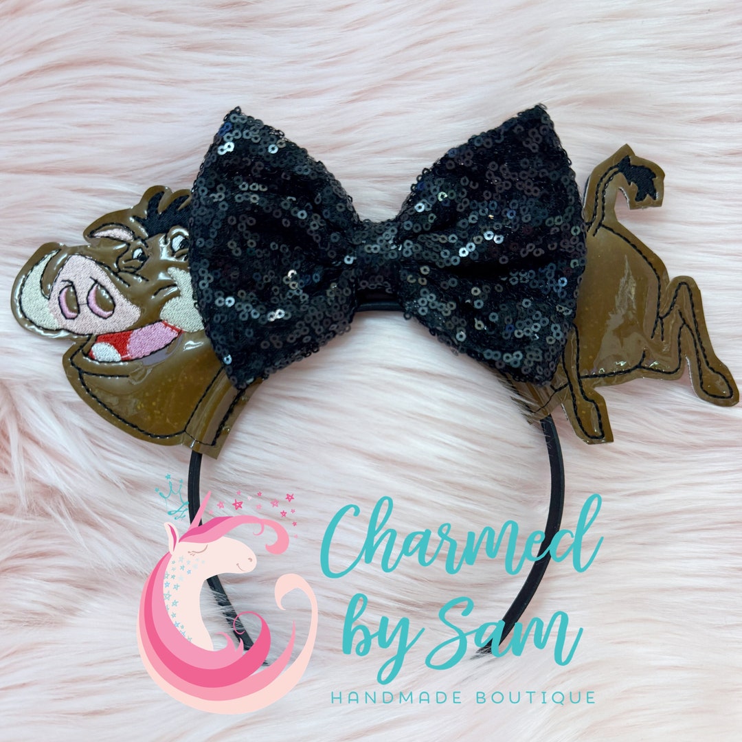 Glitter Pumba Pumbaa Warthog the Lion King Inspired Mouse Ears Headband ...