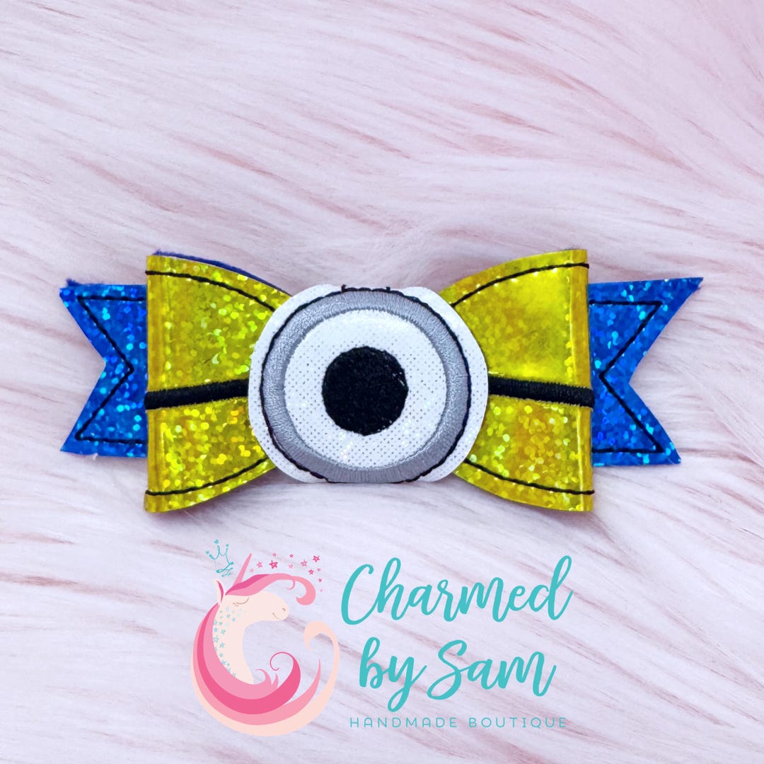 Glitter Minion Minions Bow Clip Headband, Photo Prop, Despicable Me ...