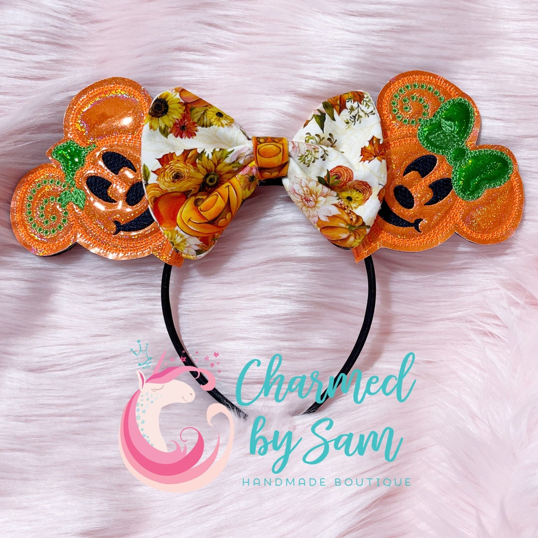 Pumpkin Halloween Mouse Inspired Ears Headband, Mouse Minnie Mickey ...