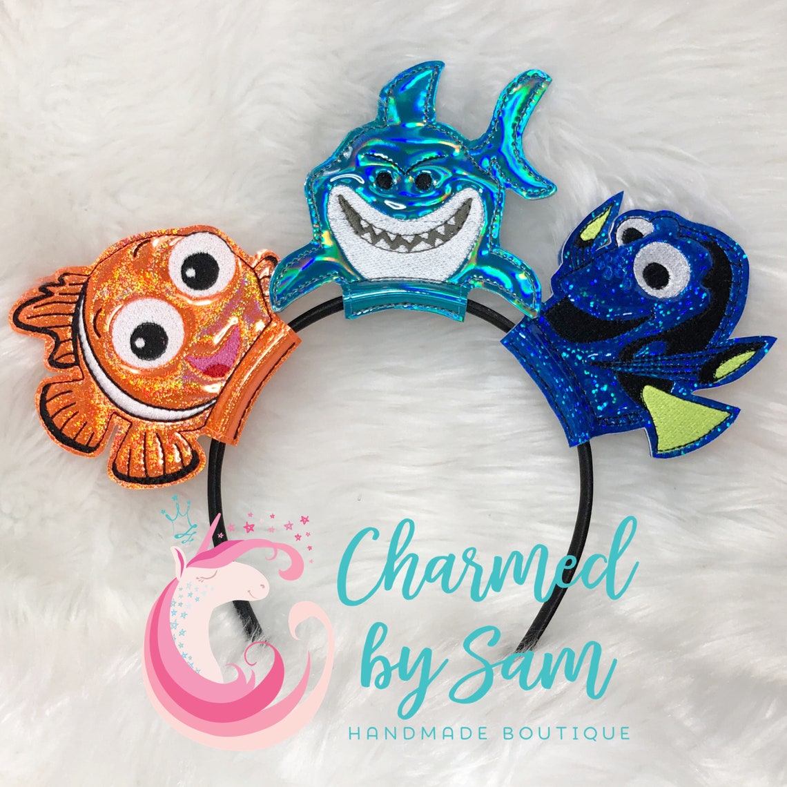 Nemo Dory Bruce Inspired Mickey Minnie Ears, Finding Nemo Birthday ...