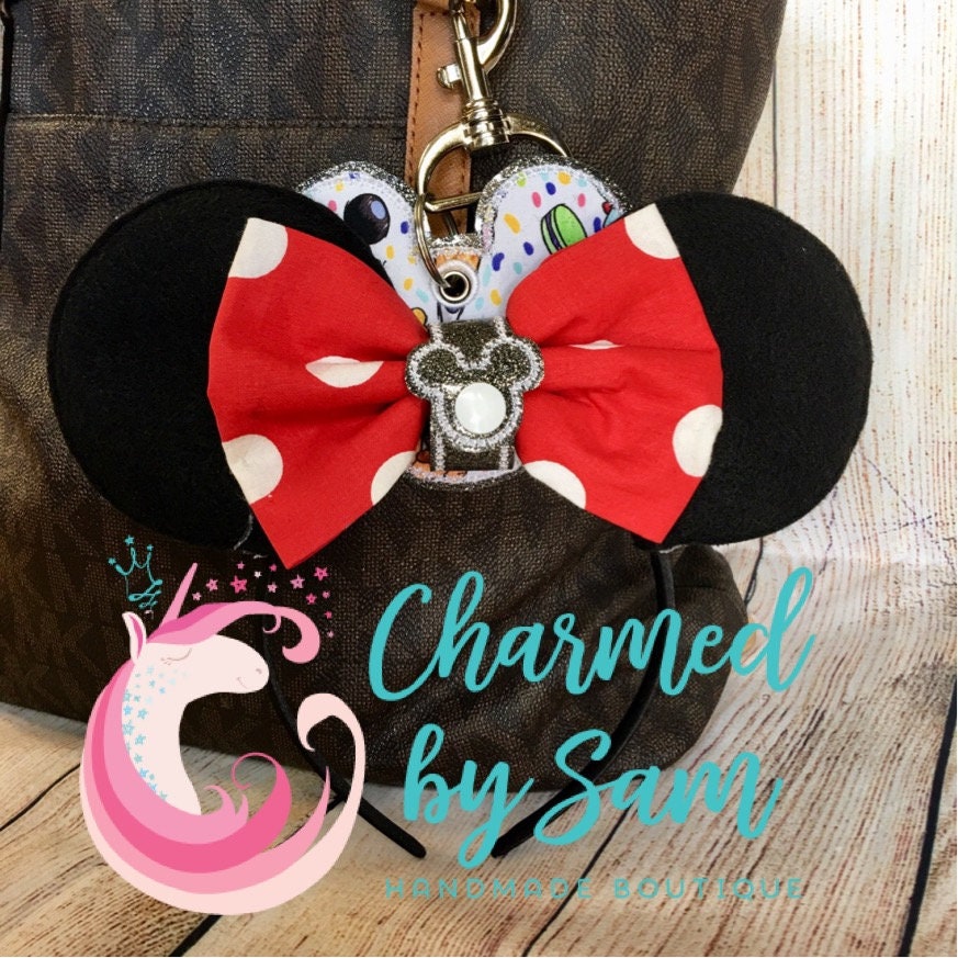 Custom Rose Gold Glitter Vinyl Mouse Ears Clip on Holder - Etsy
