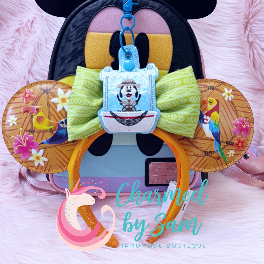 Glitter Jungle Cruise Goofy Mouse Ears Clip on Holder Carrier Inspired ...