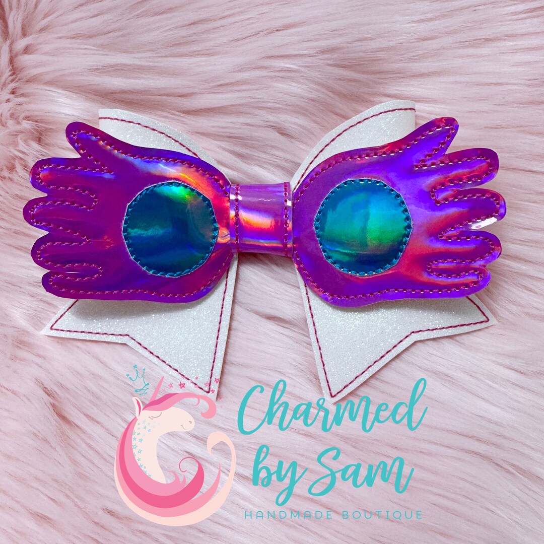 Holographic Extra Large Magical Wizard Witch Luna Cheer Bow With ...