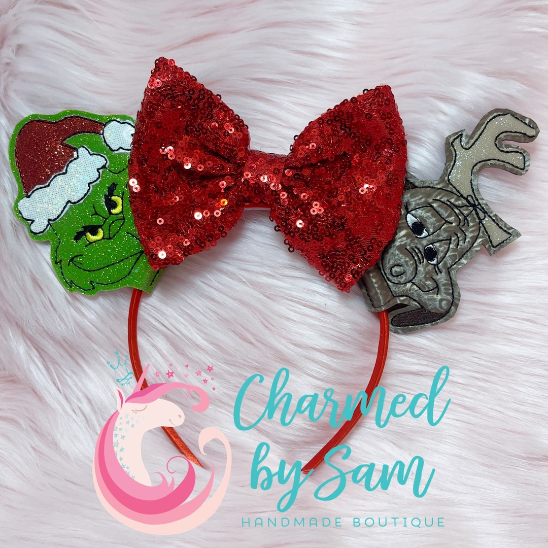 The Mean One Green Grouch Max Inspired Headband, Christmas Bow, the ...
