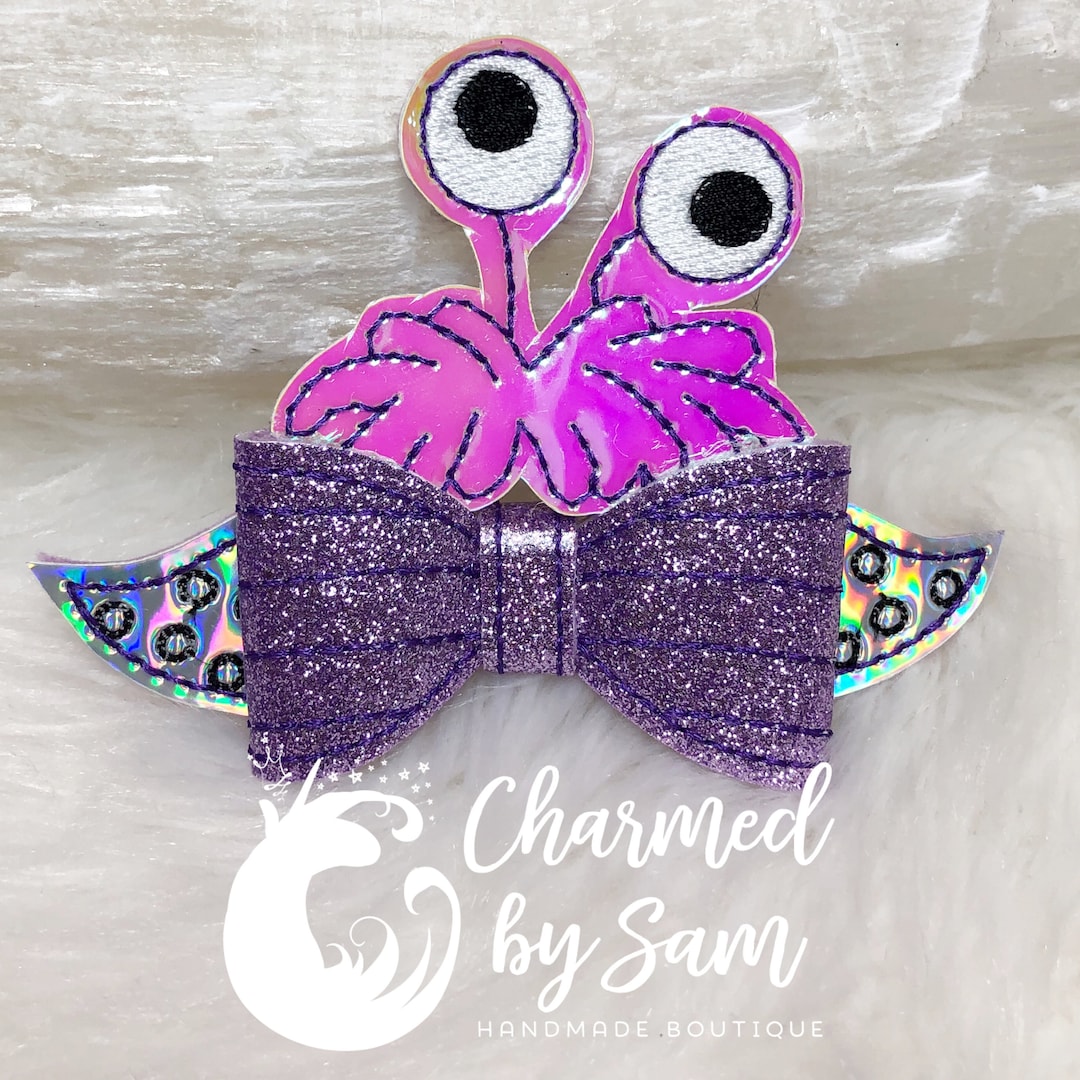 Boo Monsters Inc. Inspired Glitter Bow, Sully Ears, Mike Ears, Scare ...