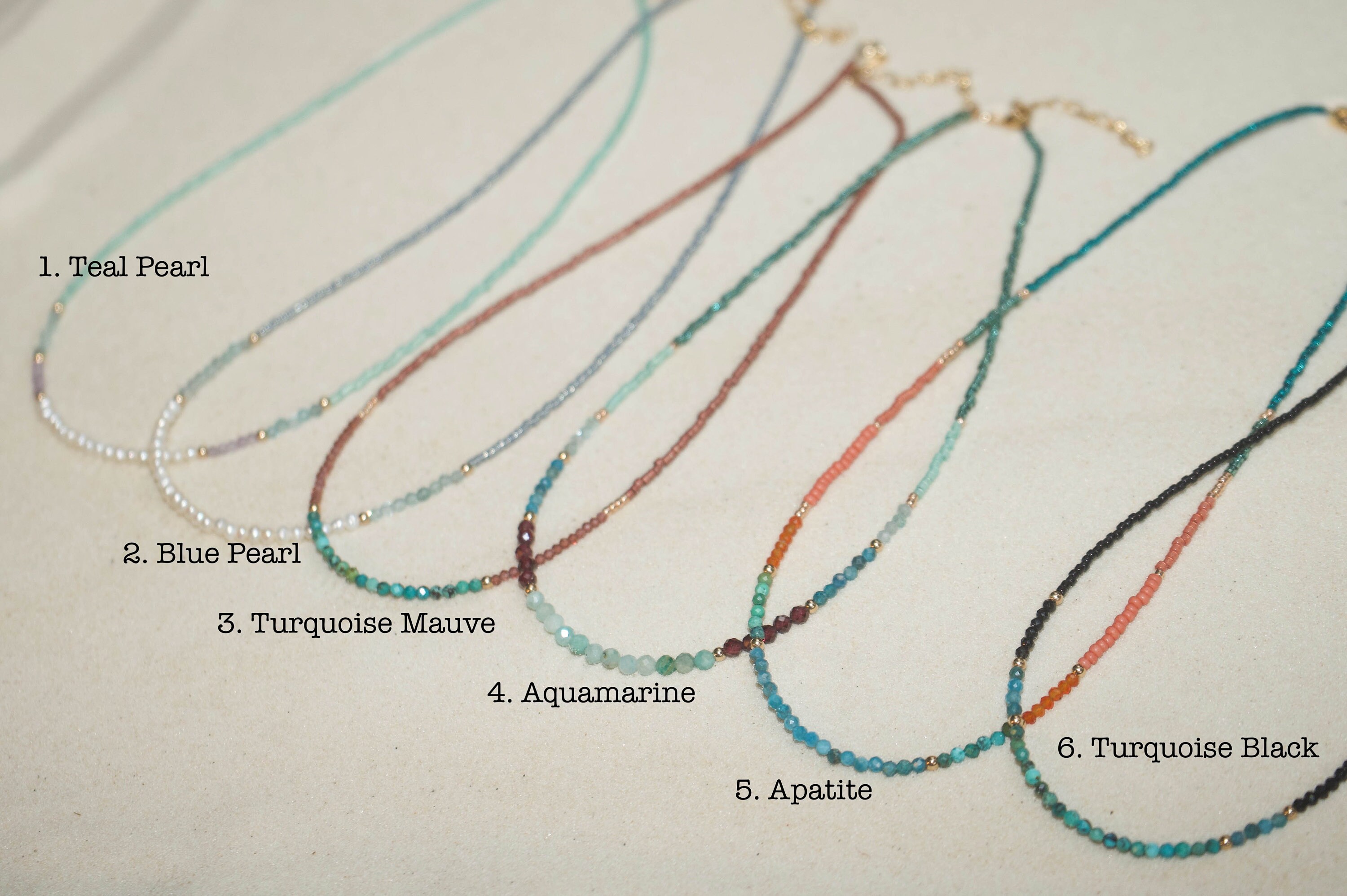 Tiny Gemstone Beaded Chokers, Colorful Gemstone Chokers, Gemstone and ...