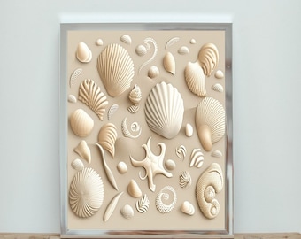 Coral Oyster Shell Heart Art Cockle Shell Beach Decor - Etsy