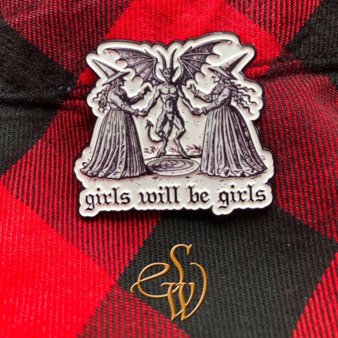 Witch & Satan Enamel Pin, Girls Will Be Girls, Halloween Gift - Etsy