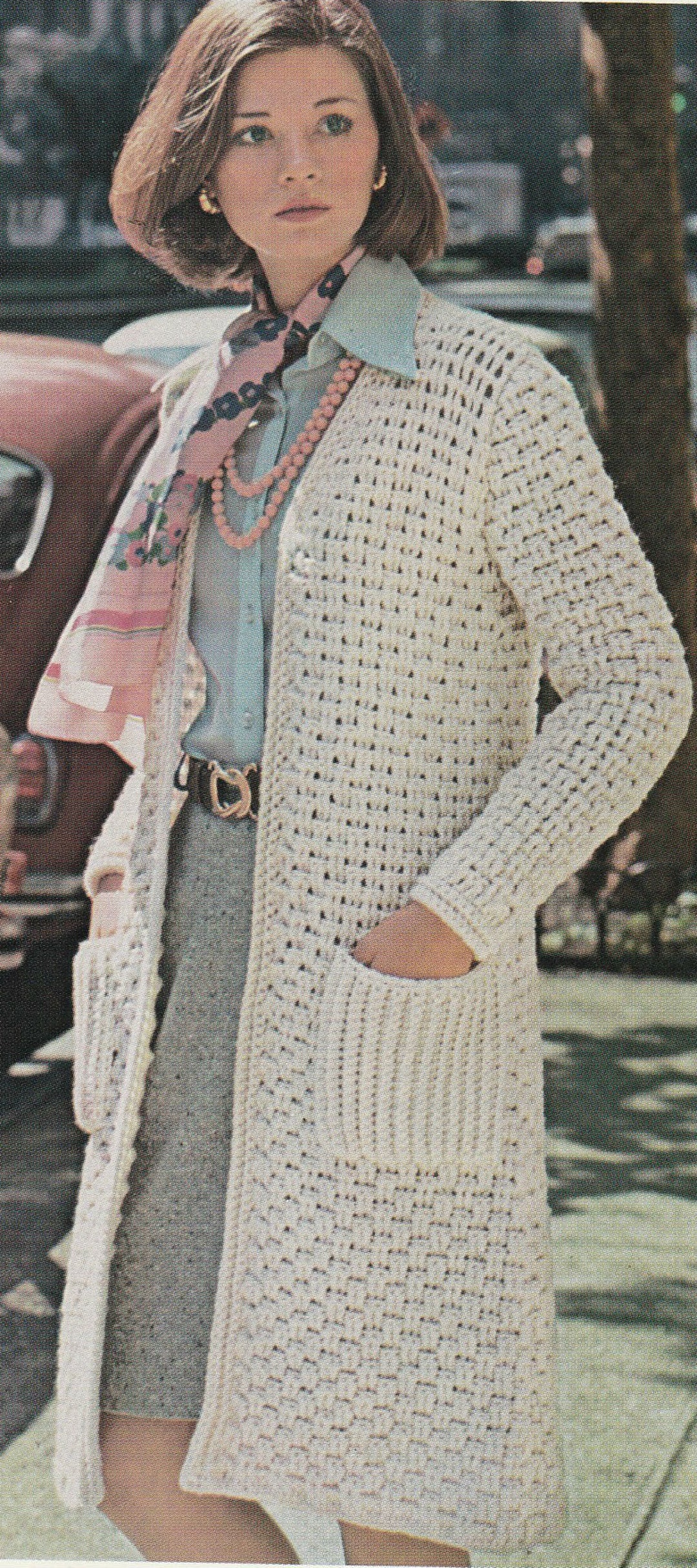 Long Crochet Jacket Pattern, Woven Coat Pattern, Vintage Crochet ...
