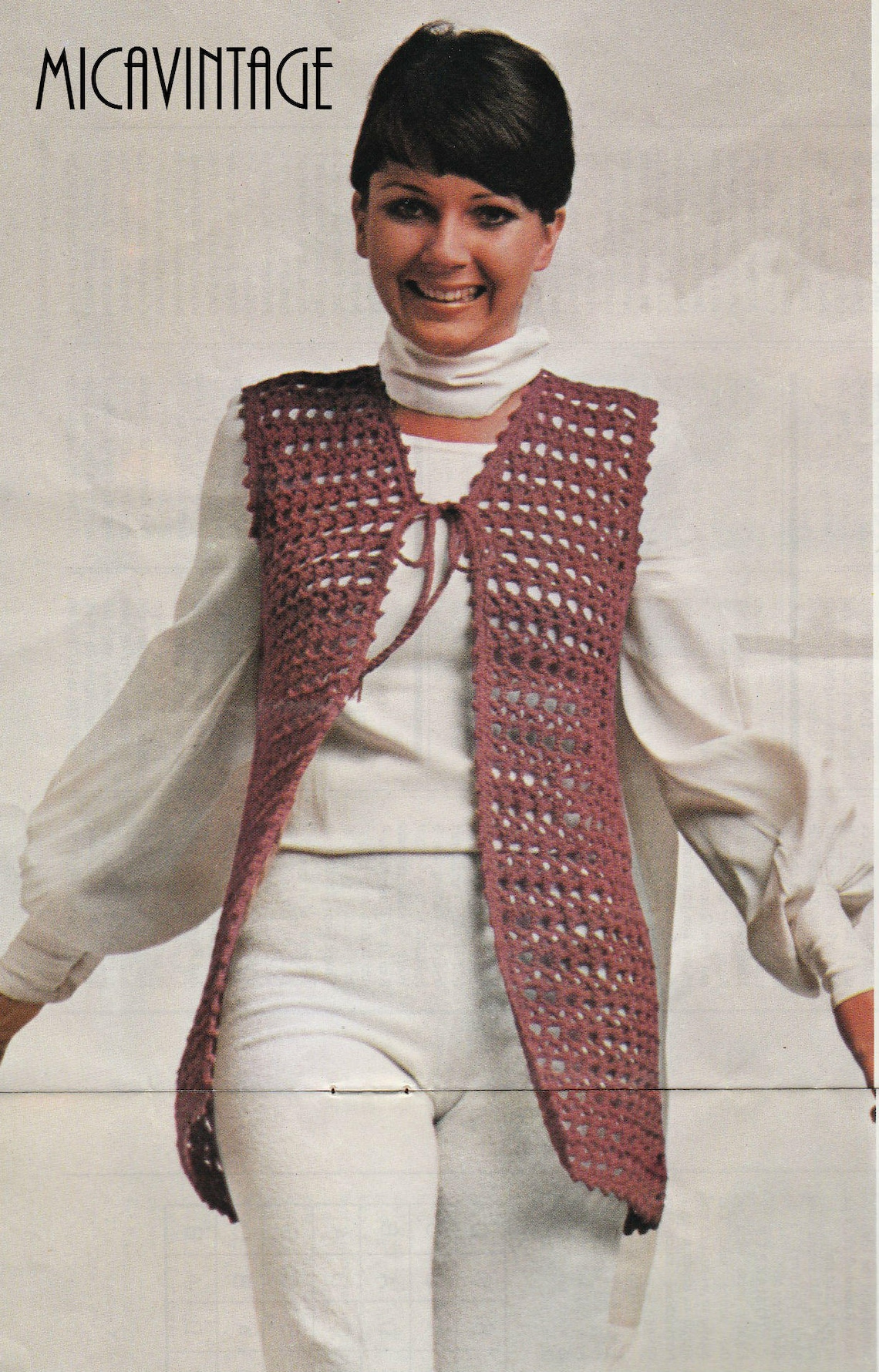 Vintage 1970s Long Vest Crochet Pattern: Bohemian Hippie Style (PDF ...