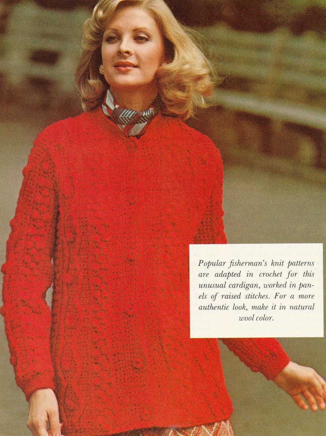 Aran Cardigan Pattern, Vintage Crochet Pattern PDF Instant Download ...