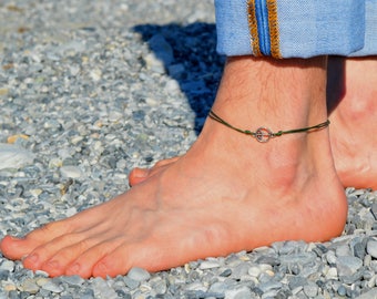 Mens anklet | Etsy