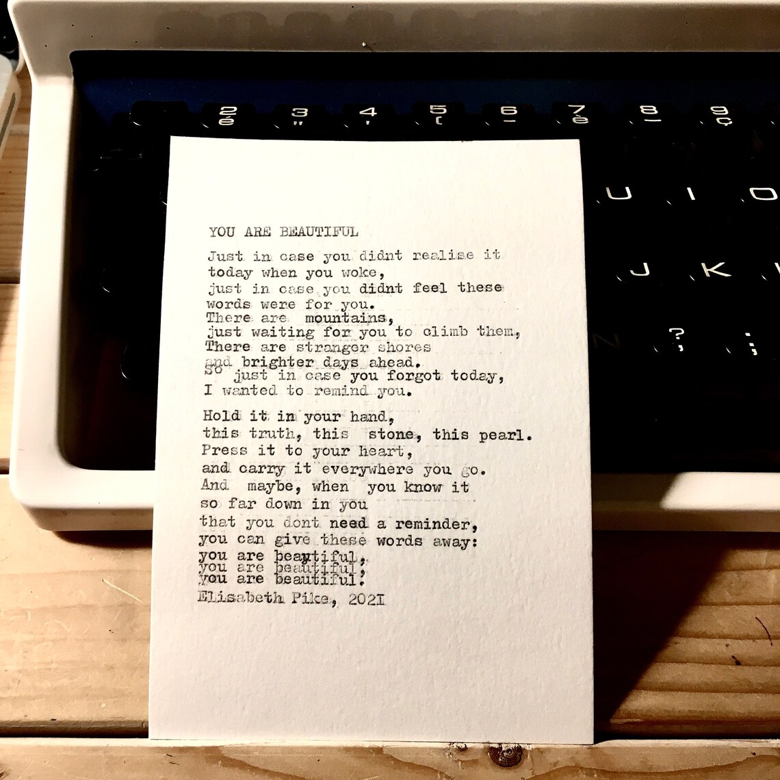 Spontaneous typewritten original poem by Elisabeth Pike | Etsy