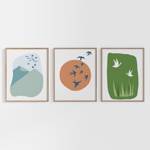 Two White Doves Print, Doves Diving Art Print, Green Bird Art, Dove Art ...