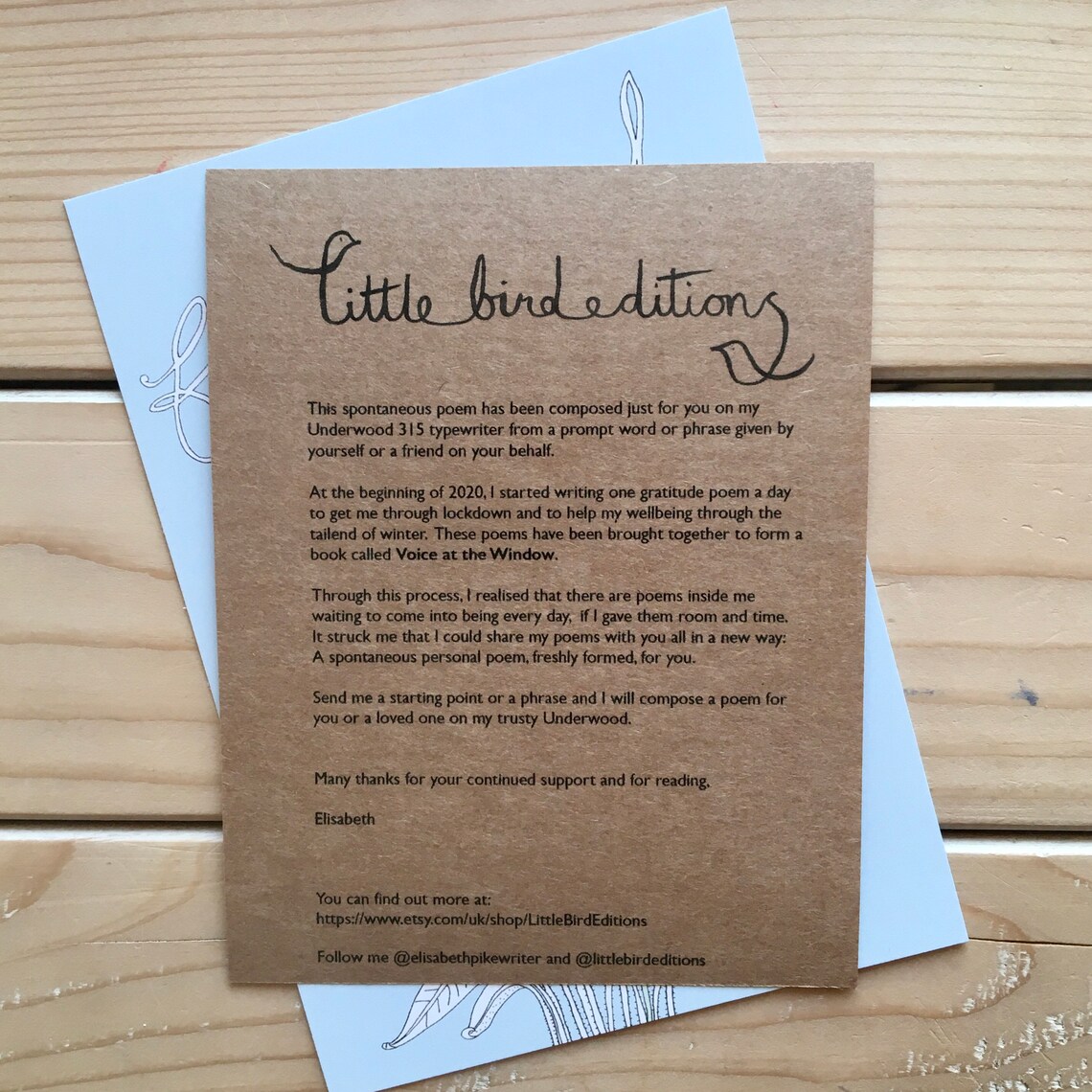 Spontaneous typewritten original poem by Elisabeth Pike | Etsy