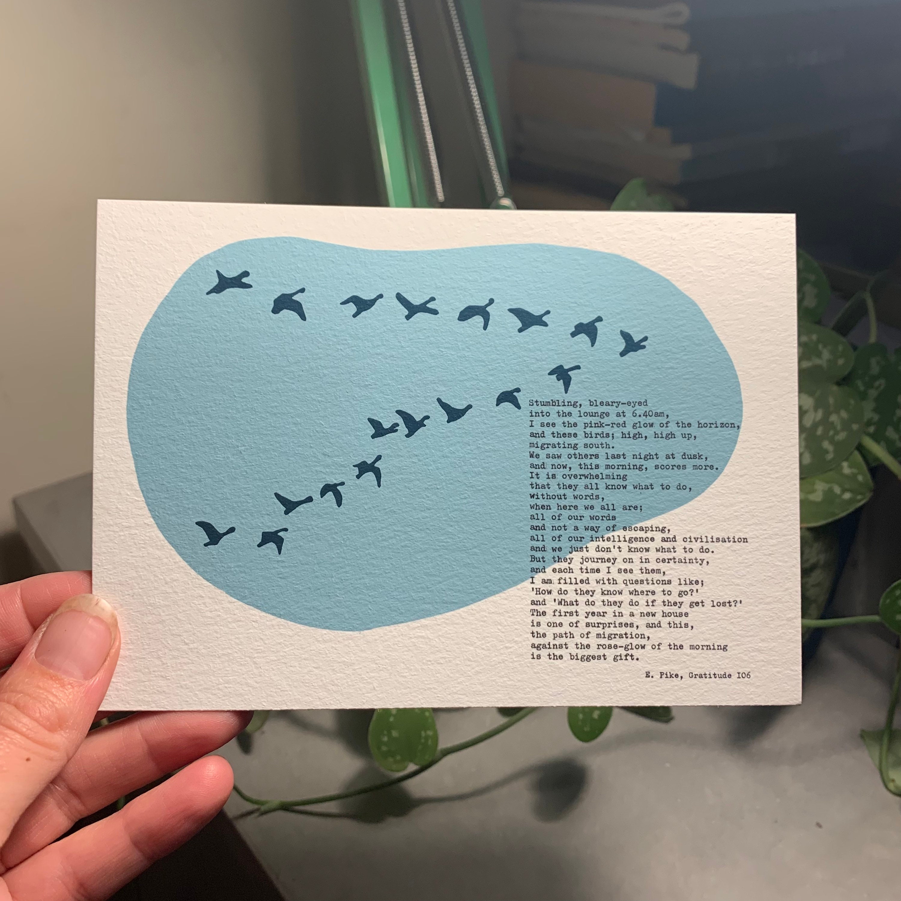 Flock of Geese Flying Poem Print, Typewriter Poem Print, Original Poem ...