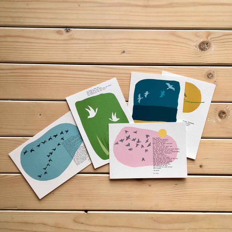 Flock of Geese Flying Poem Print, Typewriter Poem Print, Original Poem ...