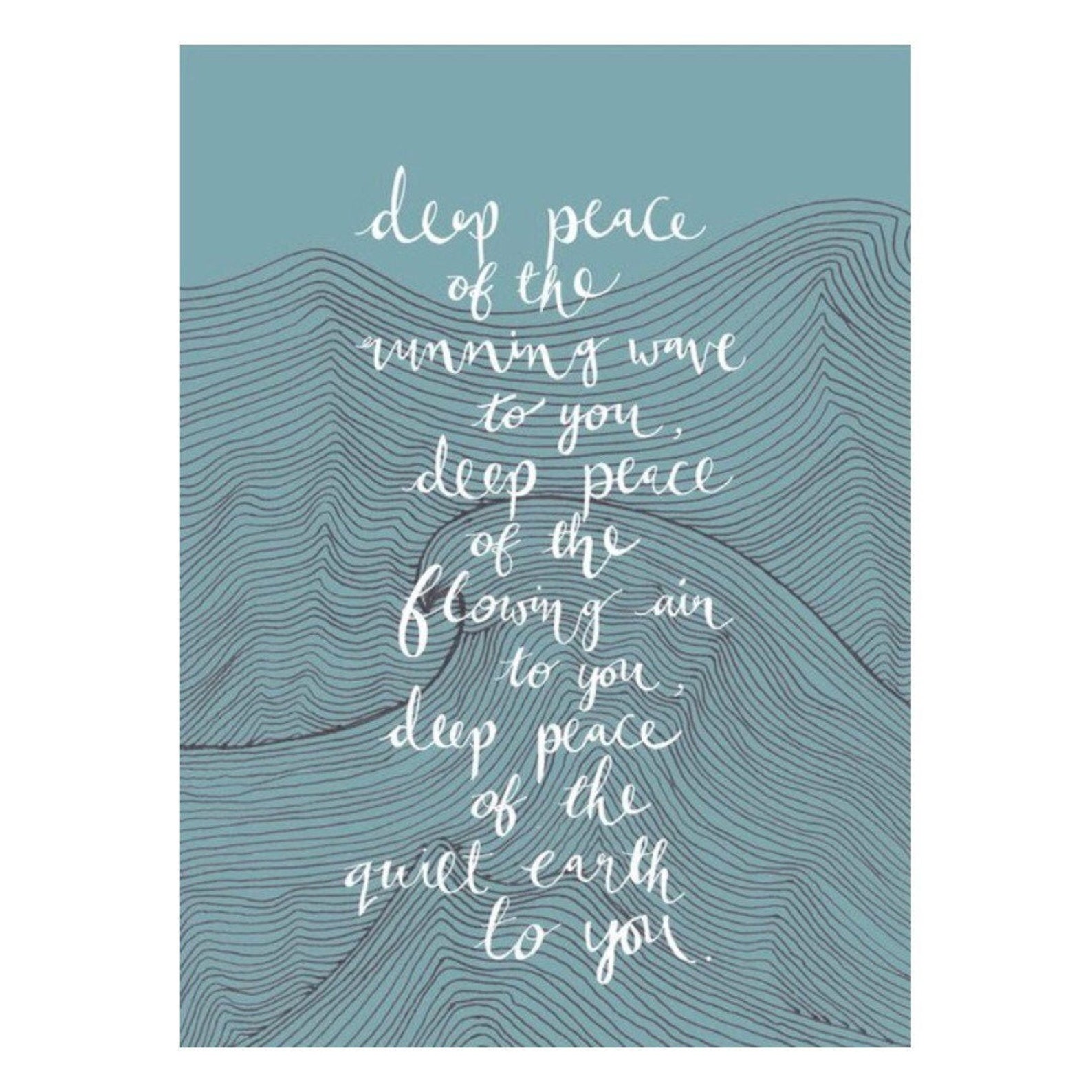 Deep Peace Print, Running Wave, Hand Lettered Poetry, Celtic Quotation ...