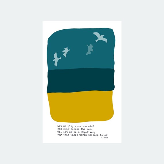 Seagulls poem print typewriter poem print original poem by | Etsy