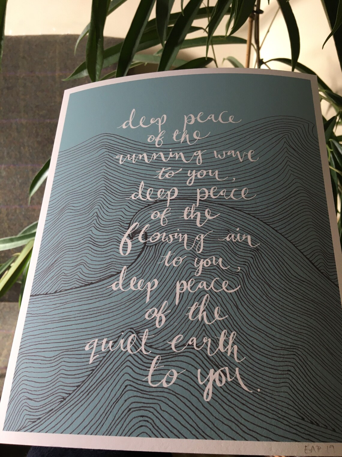 Deep Peace Print Running Wave Hand Lettered Poetry Celtic - Etsy UK