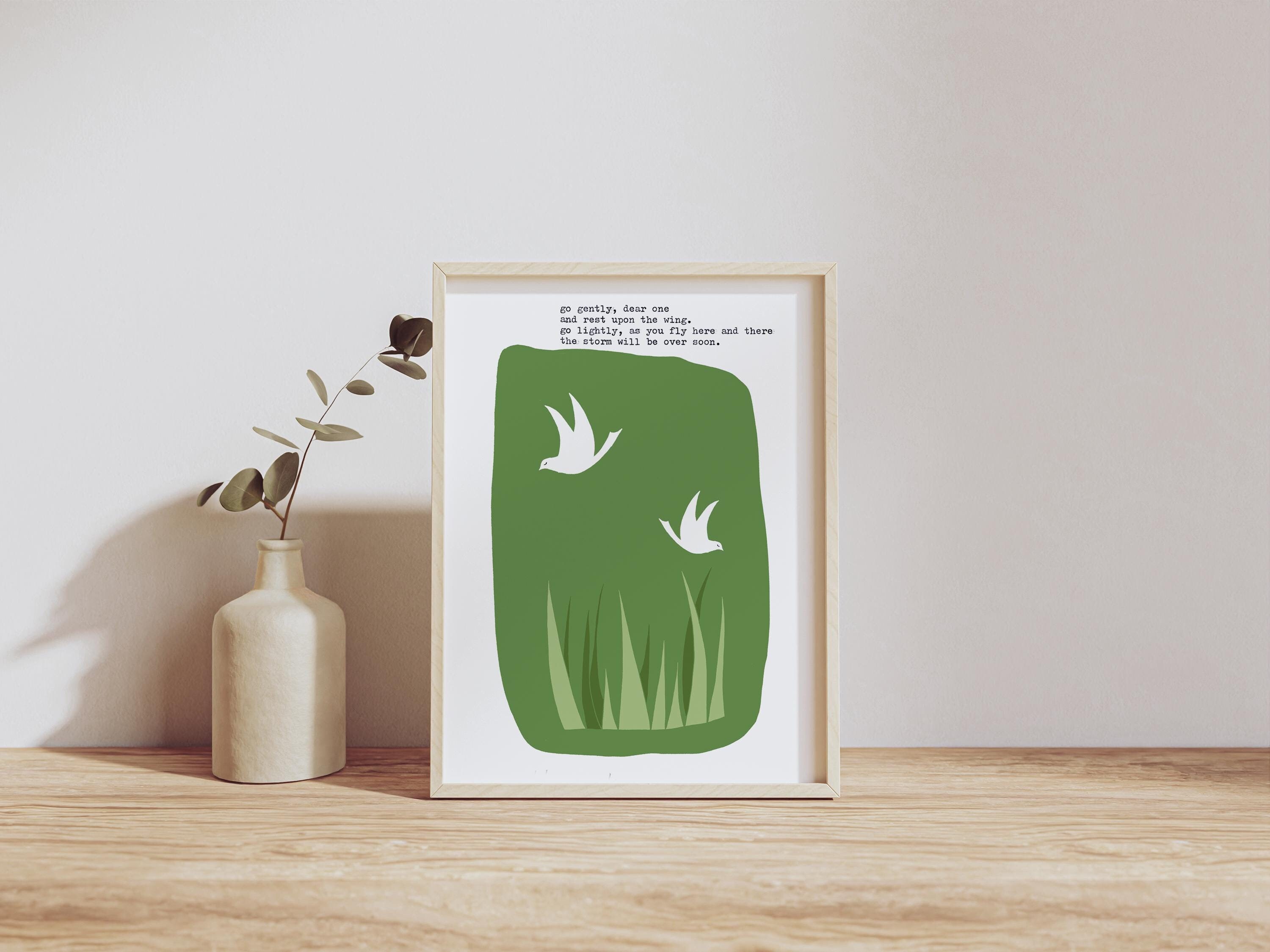 Doves Typewriter Poem Print, Original Poem Typewriter Print, Green Dove ...