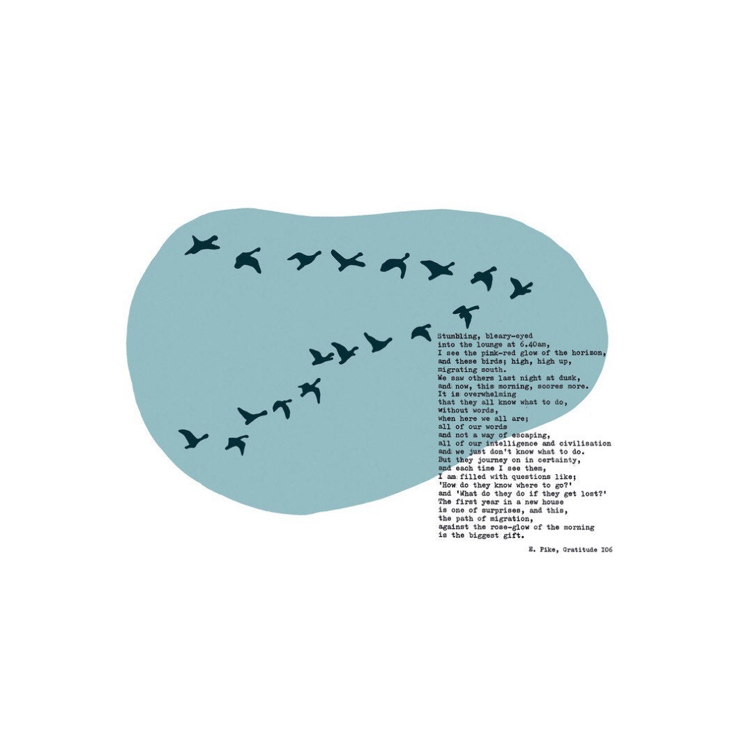 Flock of Geese Flying Poem Print, Typewriter Poem Print, Original Poem ...