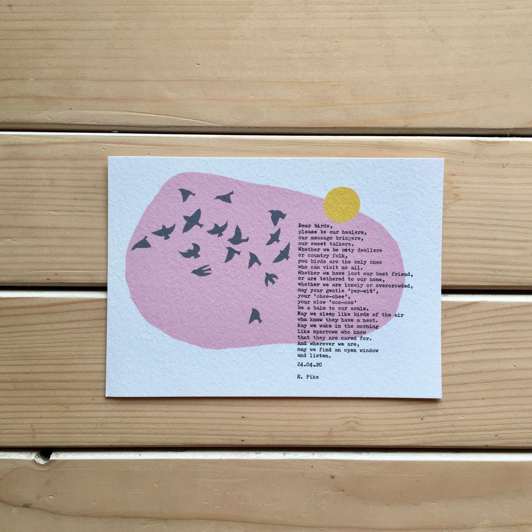 Starlings Typewriter Poem Print A6 A5 A4 A3 Original Poem - Etsy