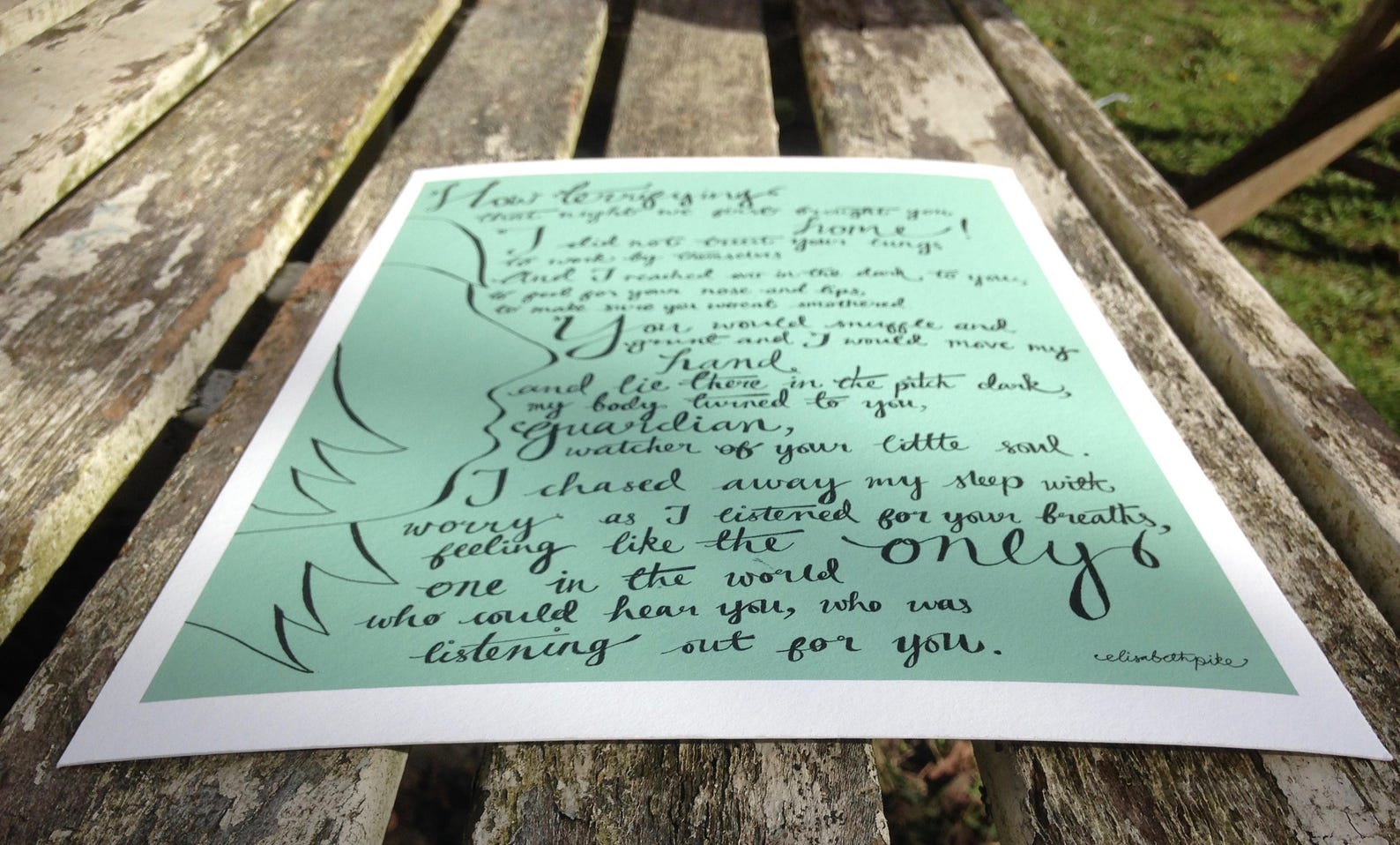 How Terrifying original poem by Elisabeth Pike motherhood | Etsy