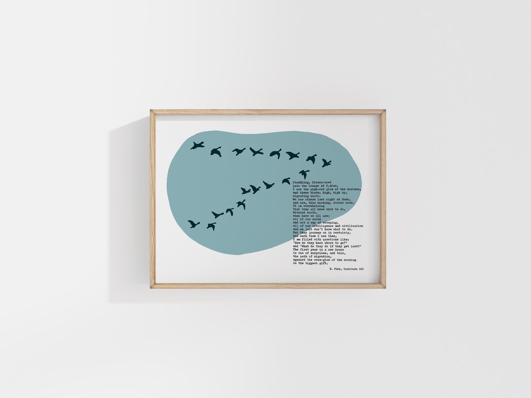 Flock of Geese Flying Poem Print, Typewriter Poem Print, Original Poem ...