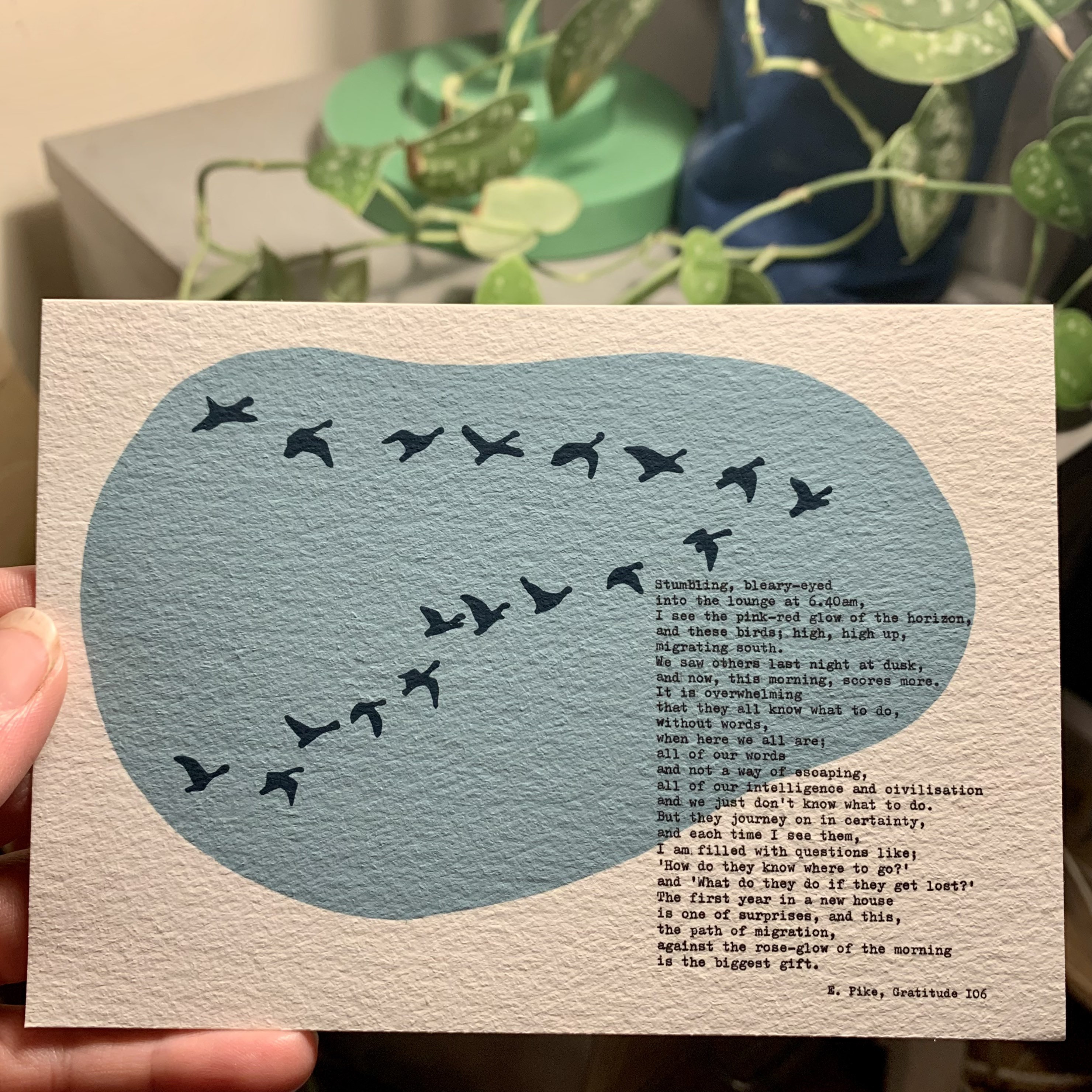 Flock of Geese Flying Poem Print, Typewriter Poem Print, Original Poem ...