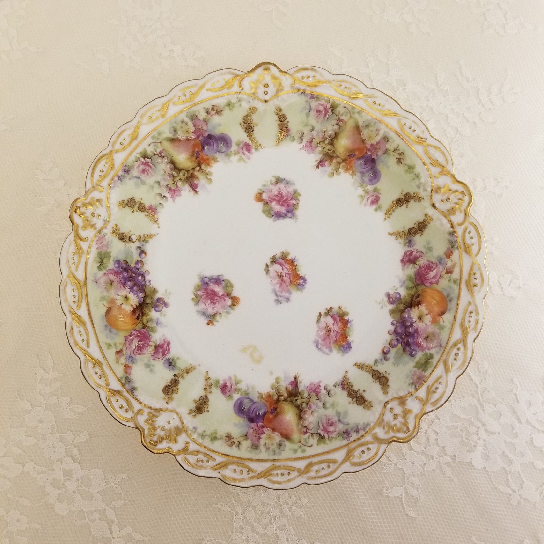 Hand Decorated Cake Plate - Etsy