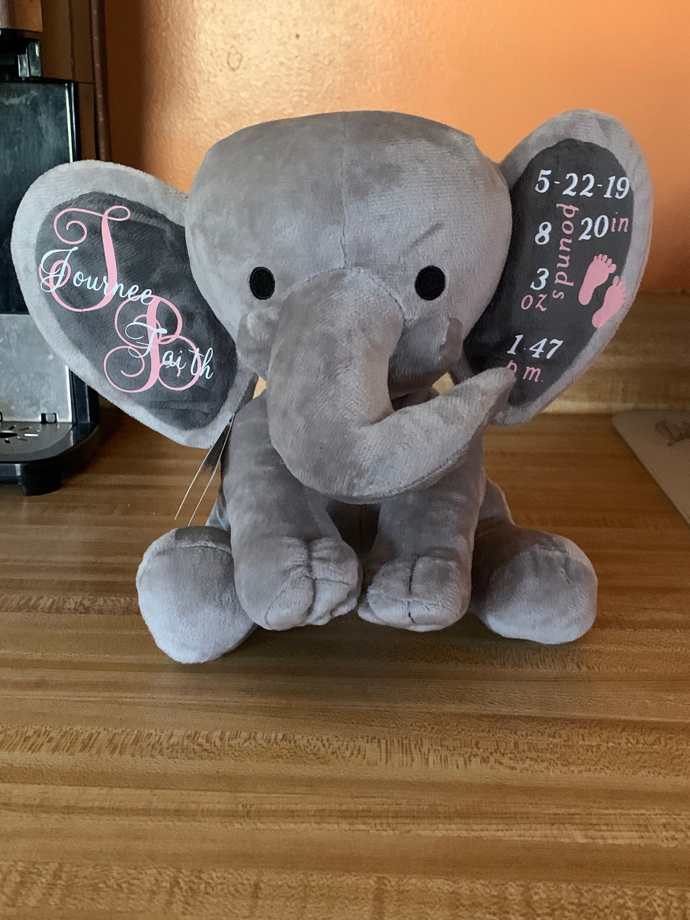 Birth Stats Elephant - Etsy