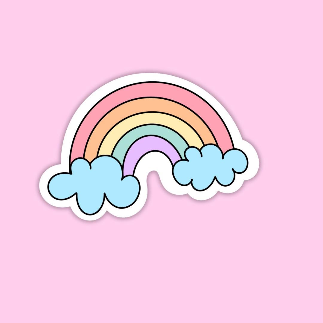 Rainbow Waterproof Sticker - Etsy