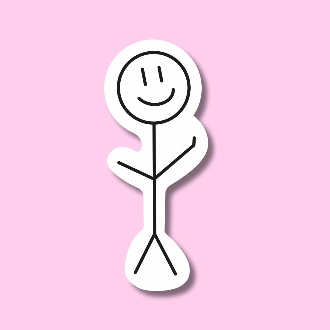 Stick Man Middle Finger Sassy Waterproof Sticker - Etsy