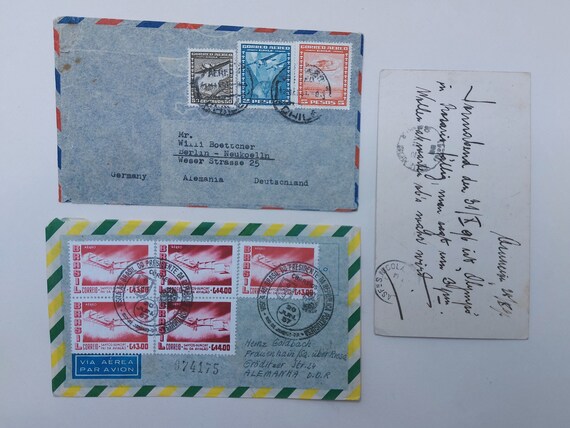 3 Antique German Letters // Envelopes With Stamps 1957 | Etsy