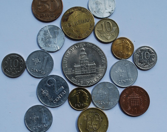 Vintage World Coin Lot – 17 Coins From 7 Countries + Commemorative ...