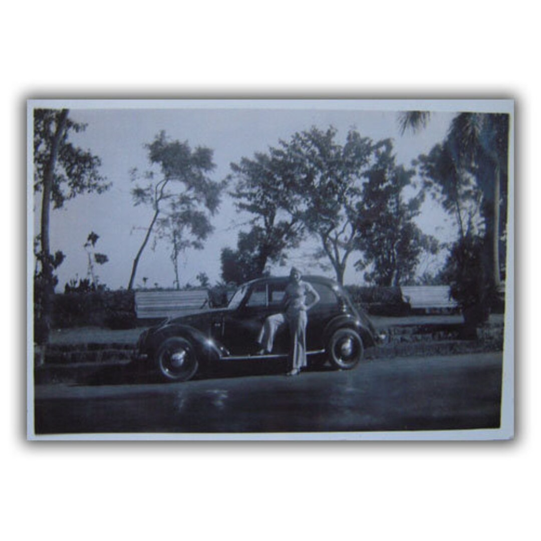 Original Vintage Photo 1935 Girl Near Automobile, Photography, Old ...